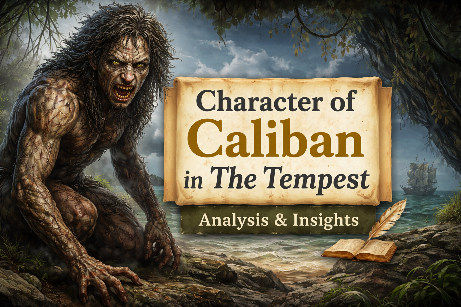 character of caliban in the tempest analysis